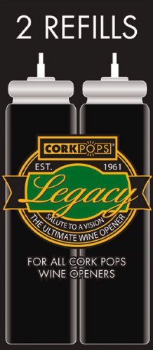Cork Pops Refill Cartridges – Eco-Friendly, Low-Pressure, Fits All Cork Pops Models, Opens 60-80 Bottles Each, 6 Refills