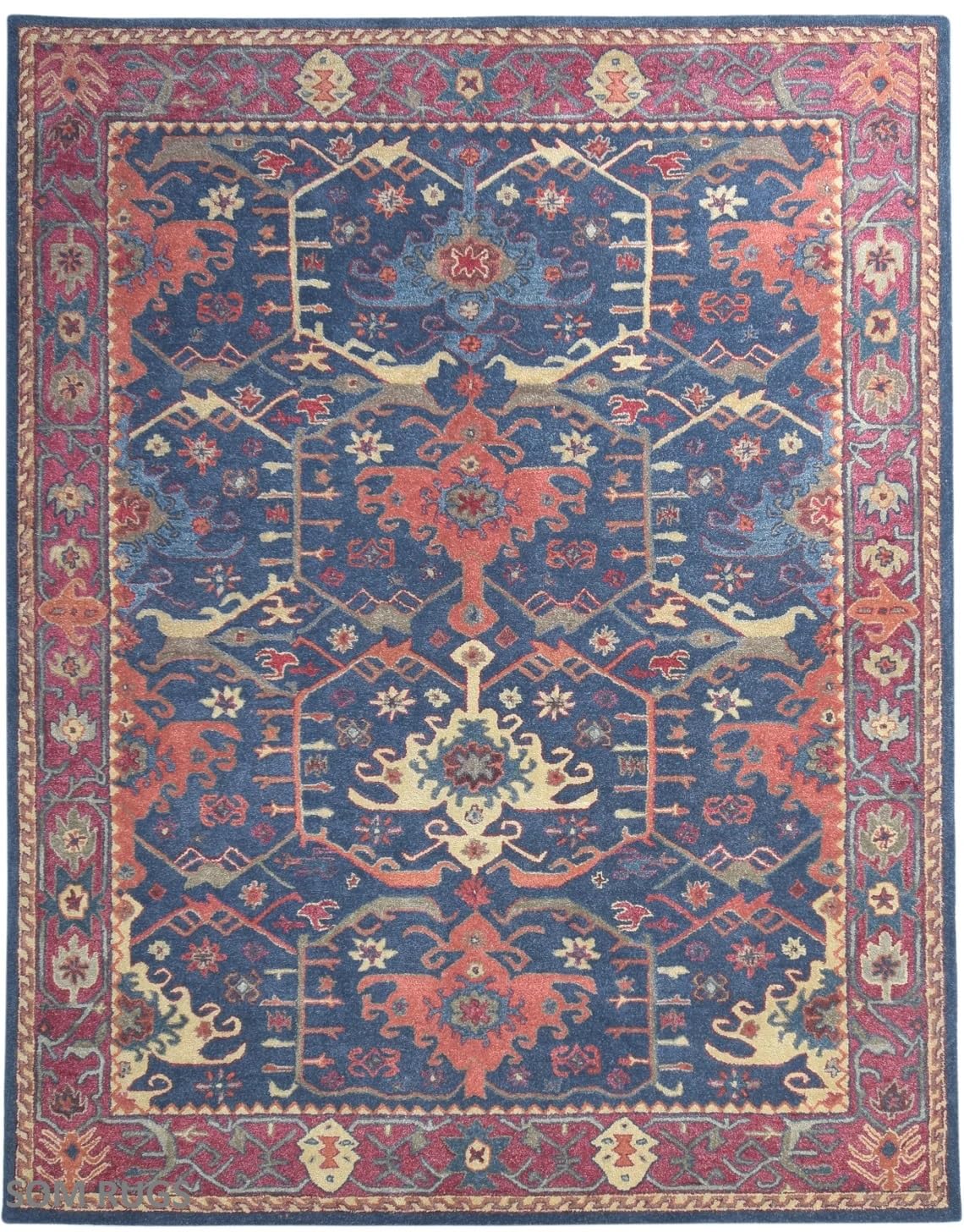 Pottery Barn Channing Handmade Tufted 100% Wool Area Rugs & Carpet Bedroom Living Room Dining Room Luxury Home (Red, 9x12 Feet)