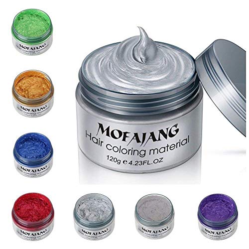 MOFAJANG Unisex Hair Wax Color Dye Styling Cream Mud, Natural Hairstyle Pomade, Washable Temporary,Party Cosplay (Gold)