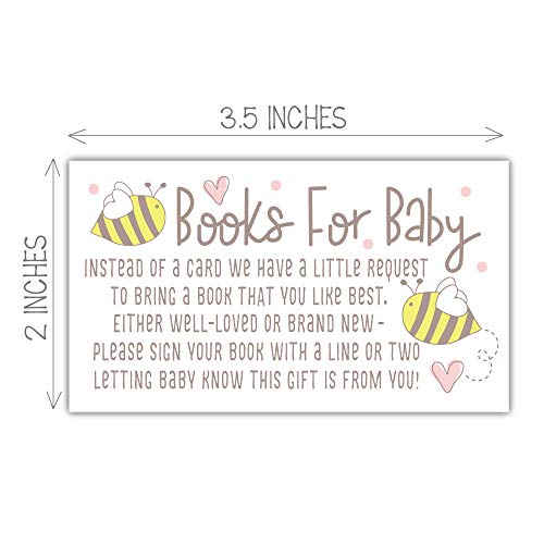 50 Cute Bee Books for Baby Shower Request Cards - Invitation Inserts