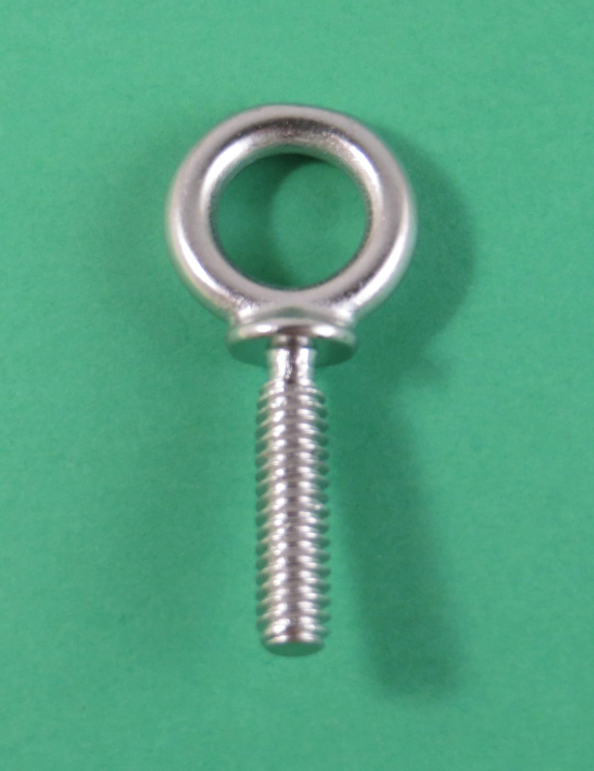 US STAINLESS 4 Pieces Stainless Steel 316 1/4" x 1" UNC Machinery Eye Bolt Marine Grade Pitch of 20