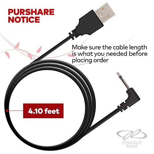 FENERGY SHOP Replacement DC Charging Cable | USB Charger Cord - 2.5mm (Black) - Fast Charging