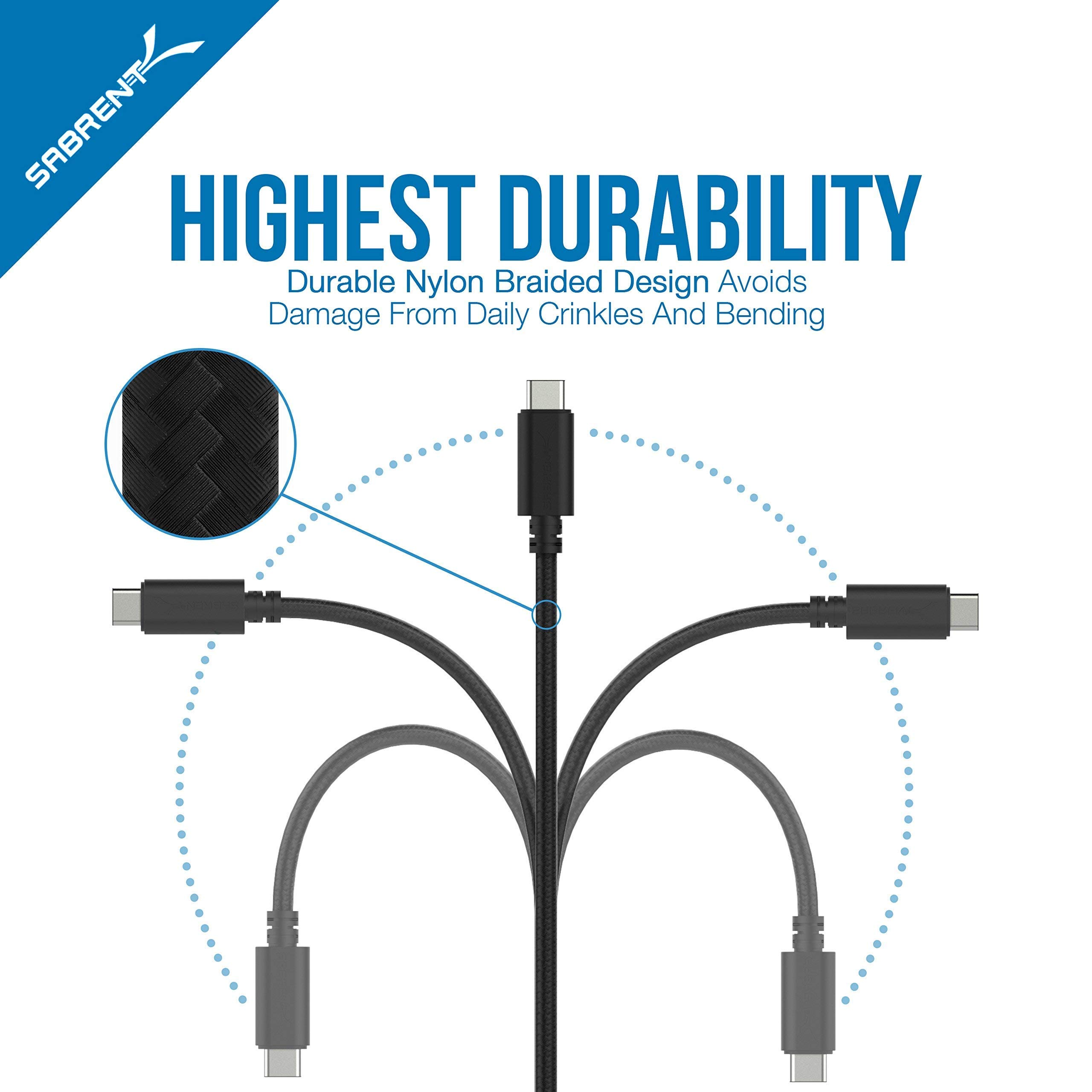 SABRENT 5 in 1 USB C Multi-Port HUB + [3-Pack] 22AWG Premium 3ft USB-C to USB A 3.0 Sync and Charge Cables