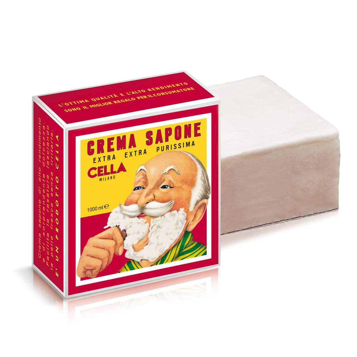 Cella Milano Semi Soft Tallow Shaving Cream/Soap - Professional Barber Shop Refill Size - 2.25 lbs - World Famous Almond Formula - Fills Cella container 12 times, Made in Italy