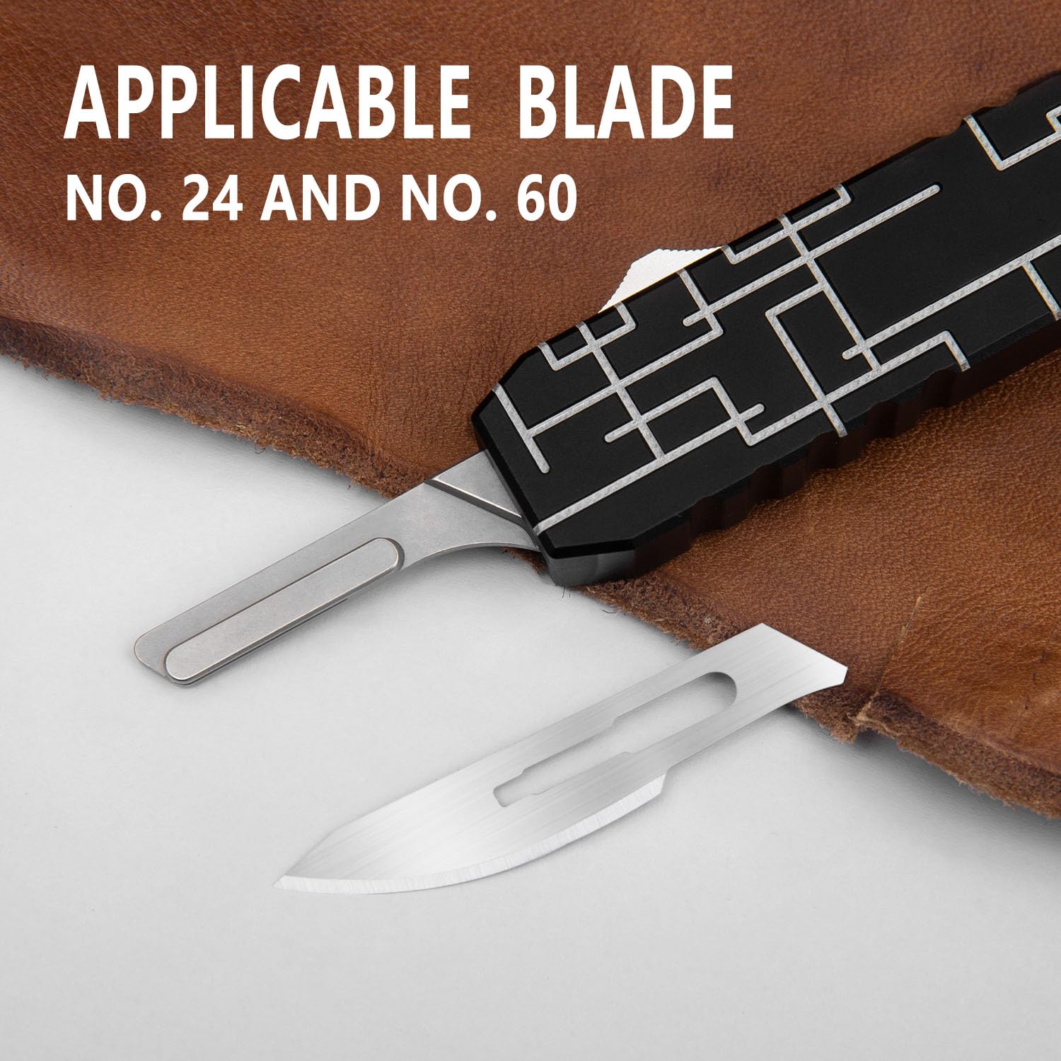 TGZUO Aluminium Alloy Scalpel Pocket Knife with Clip Small EDC Telescopic Retractable Box Cutter Precision Craft Utility Knife 10pcs #60#24 Carbon Steel Blades