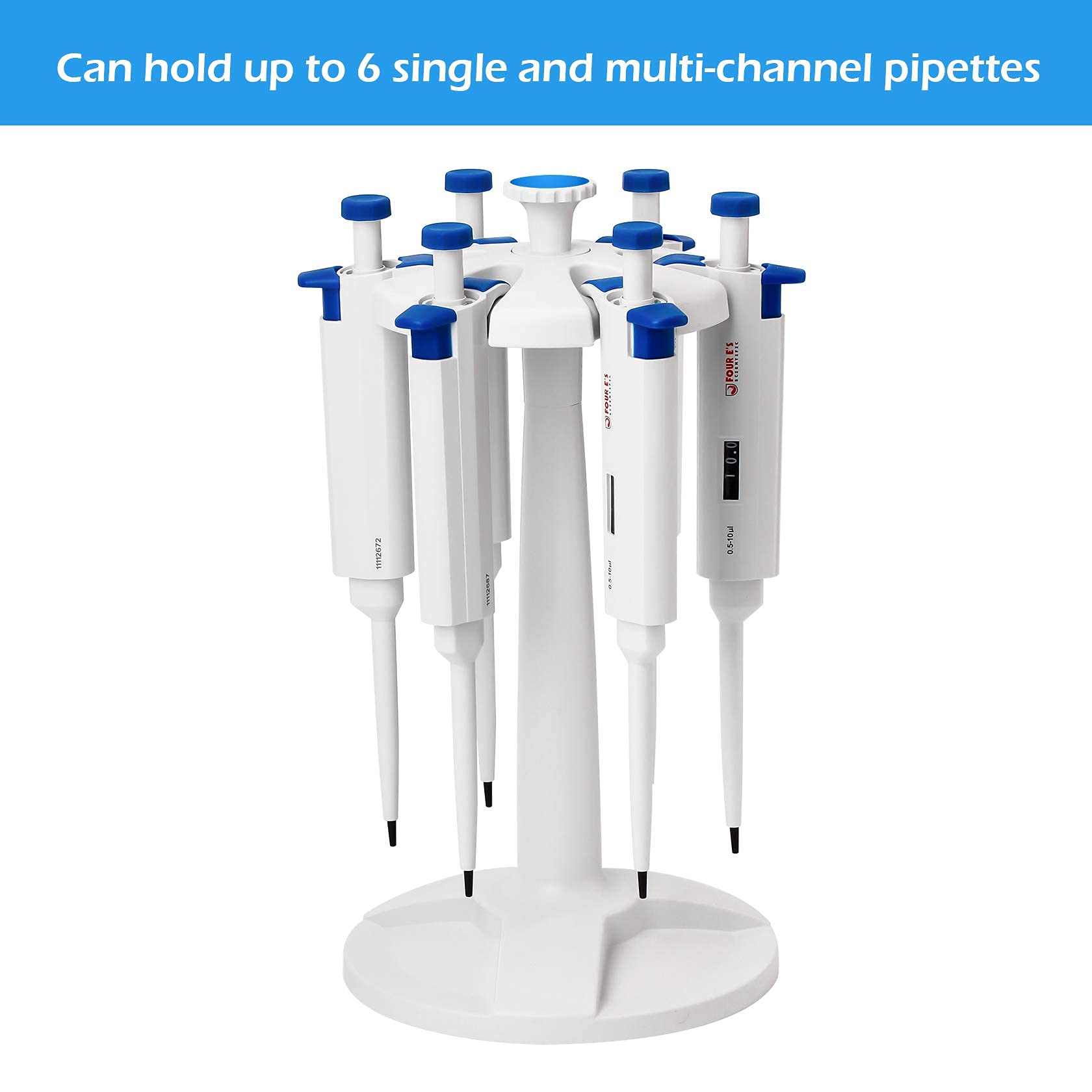 Pipette Holder Four E's Scientific Laboratory Pipette Stand, Four E's Pipette Stand Holds up to 6 Pipettors