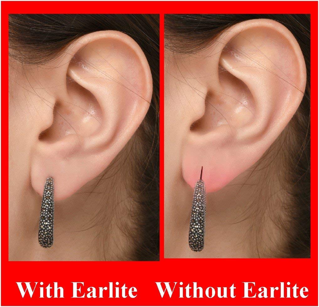 EarLite 240 (60 Ea X 4 Packs) Invisible Earring Ear Support Waterproof Patches in ZipLock Pouch - Made in USA