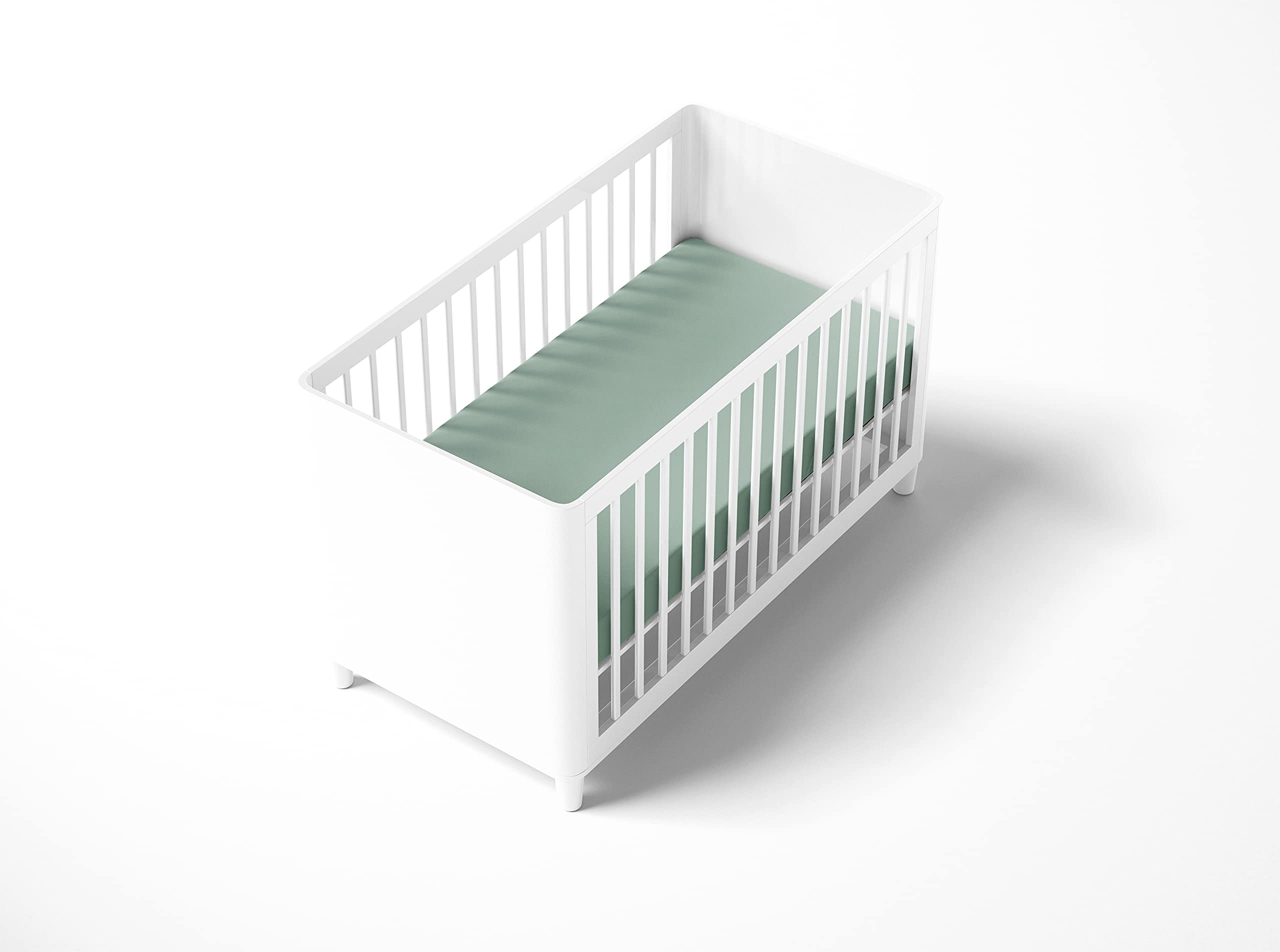 One Kind Premium Bamboo Jersey Fitted Mini Crib, Pack N Play, Playard Sheets for Baby Boys or Girls (Eucalyptus)