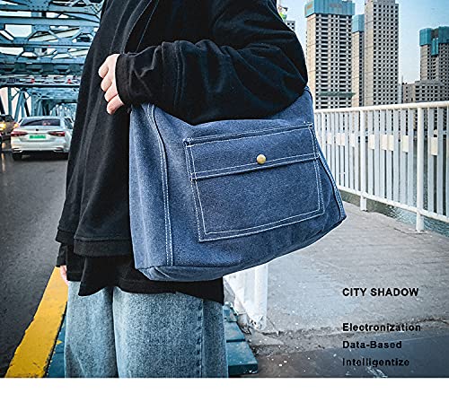 Women Denim Tote Bag Denim Shoulder Bag Hobo Crossbody Handbag Casual School Work Beach Bag(A03)