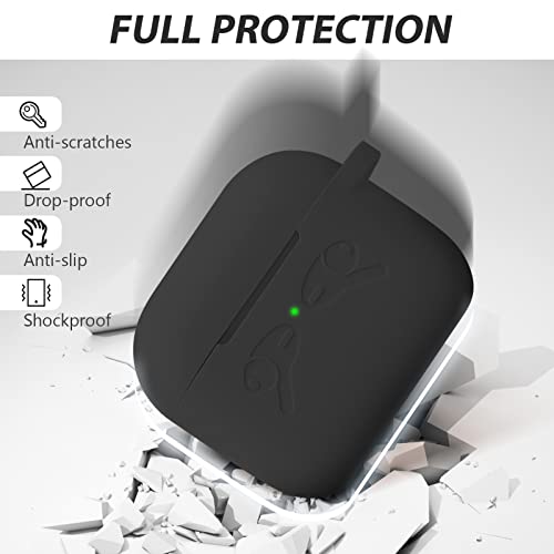 ORIbox Silicone Case for AirPods Pro, Cover Silicone Protective Case Skin for Apple Airpods Pro (Front LED Visible) ,Black