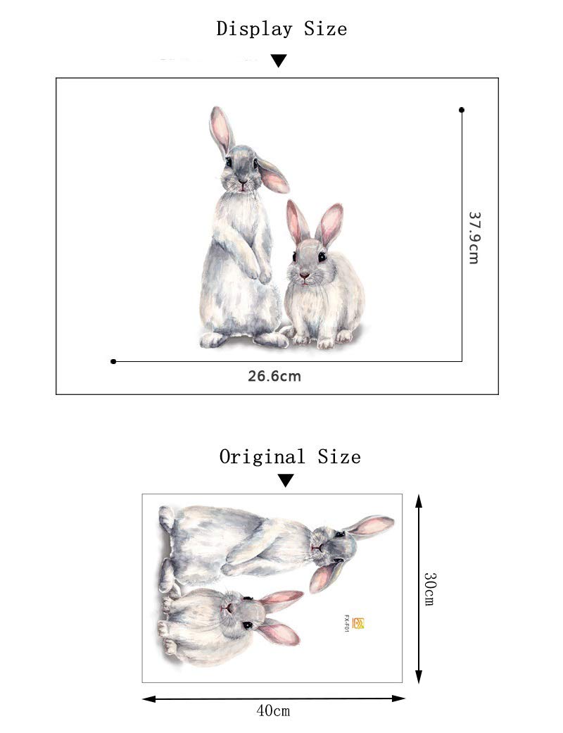 Rabbit Wall Decals Bunny Wall Stickers Vinyl Nursery Toddler Room Lovely Wall Decor Mural Bedroom Decoration DIY Decor for Girls Kids