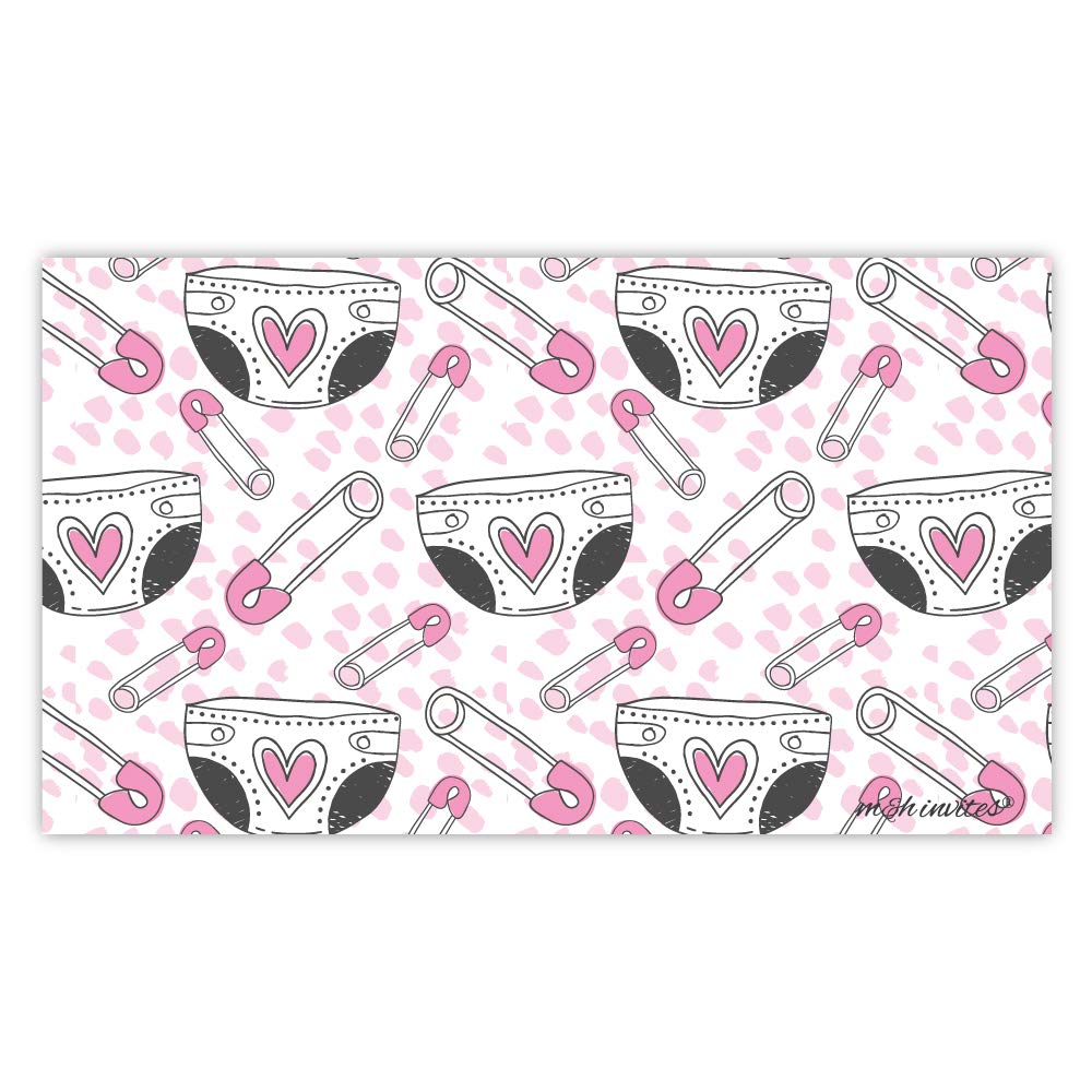 50 Cute Pink Diaper Doodle - Diaper Raffle Tickets - Girl Baby Shower Game