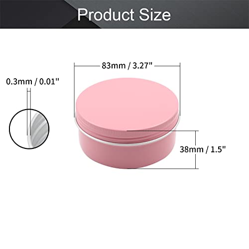 Othmro 6pcs 5.1oz Metal Round Tins Aluminum Tin Cans Containers with Screw Lid, 83 * 38mm(DxH) Silver tin cans for Salve, Spices, Lip Balm, Tea or Candies 150ml