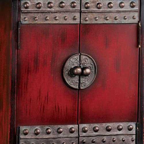 Touch of Class Oriental Pagoda Key Wall Cabinet Bronze - Oriental Furnishings Asian Accent - Accommodates Multiple Sets - Six Hooks Inside - Magnet Latched Double Door