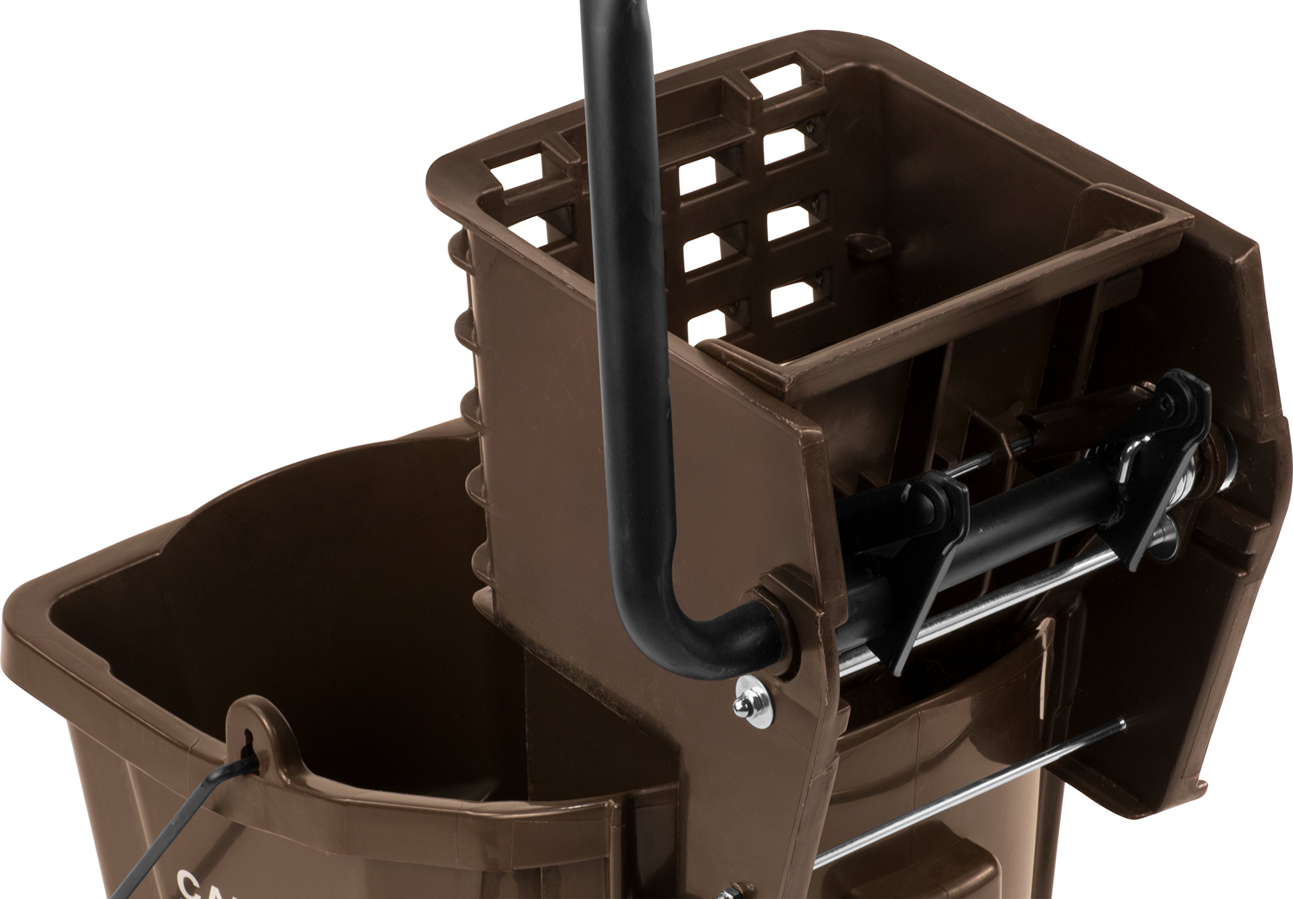 CFS 3690469 Commercial Mop Bucket With Side Press Wringer, 35 Quart Capacity, Brown