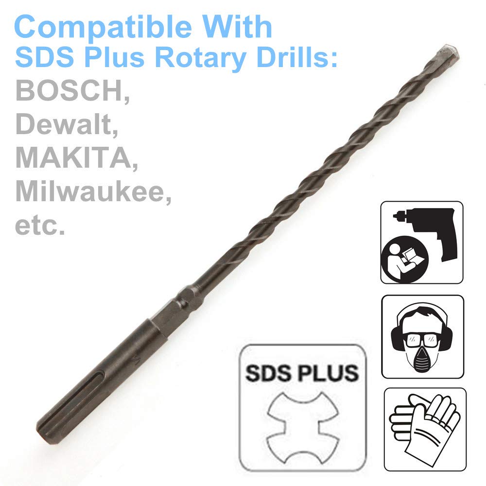 36PC, 5/32" x 7" with 1/4" SDS Plus Hex Rotary Hammer Drill Bits for Concrete Screw, Rotary Drill Bit 5/32, Sds Plus Bits (5/32 x 7,36)