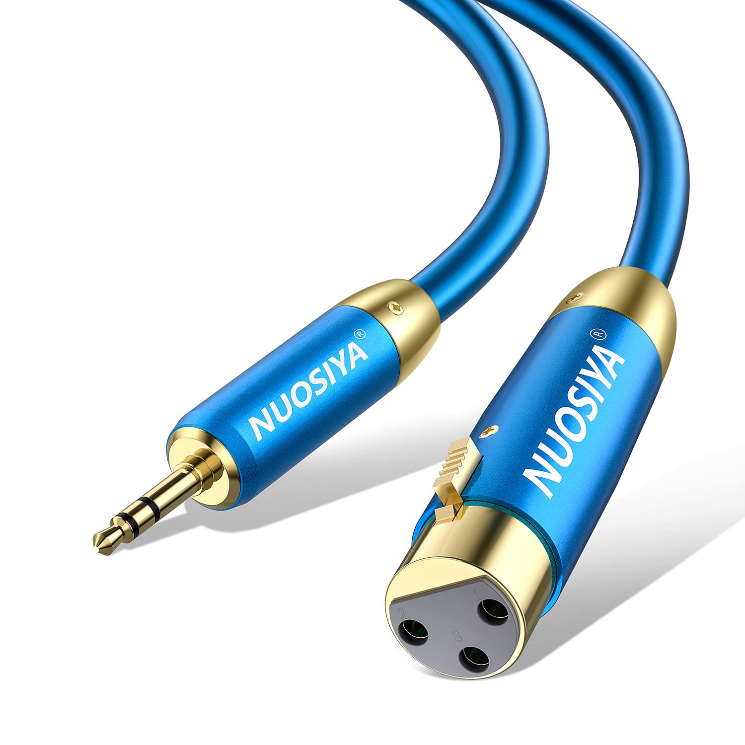 NUOSIYA XLR to 3.5mm Unbalanced Cable Adapter, 10FT 1/8 inch Stereo Microphone Cable Mini Jack Aux to XLR Female Audio Cord, 22AWG Pure Copper Wire Core for Cell Phone, Laptop, Speaker, Mixer