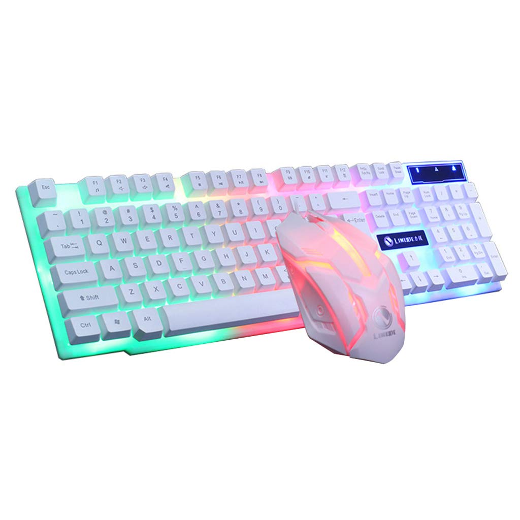 QYIYA GTX300 USB Wired 104 Keys RGB Backlight Ergonomic Gaming Mouse Keyboard Set,Black
