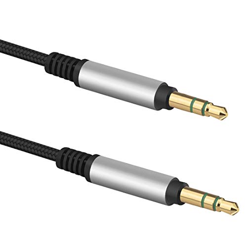 GEEKRIA Nylon Braided Audio Cable Compatible with Sony MDR-XB950N1, WH-1000XM5, 1000XM3, 1000XM4, WH-CH520 WH-CH720N WH-910N Cable, 3.5mm Aux Replacement Stereo Cord (4 ft/1.2 m)