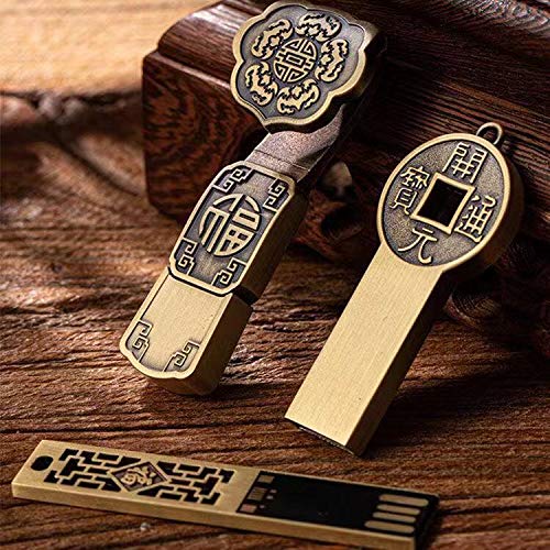 USB 2.0 USB Memory Stick, Chinese Style Thumb Drive, Jump Drive, Pen Drive for PC/laptop/PS4/External Storage Data/Digital Photo/Video Memory (32GB, Silver Ingot)
