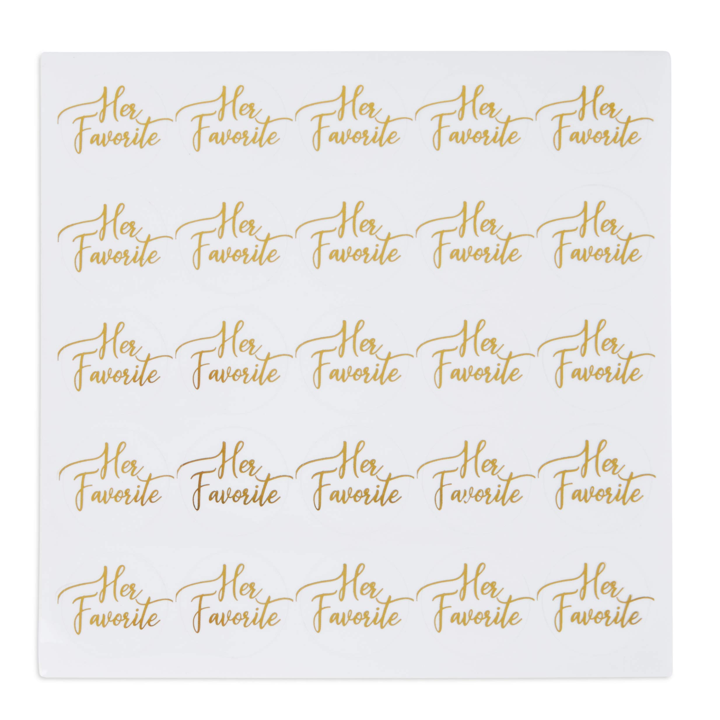 Pipilo Press Gold Foil Stickers for Weddings, His Favorite, Her Favorite (1 in, 200 Pieces)