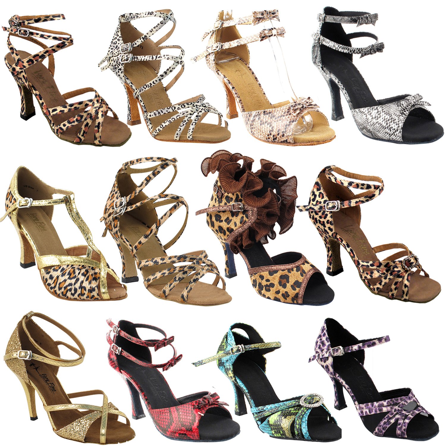 50 Shades Animal Print Ballroom Latin Dance Shoes for Women: SERA7012 Brown Snake 2.5" Heel Size 9