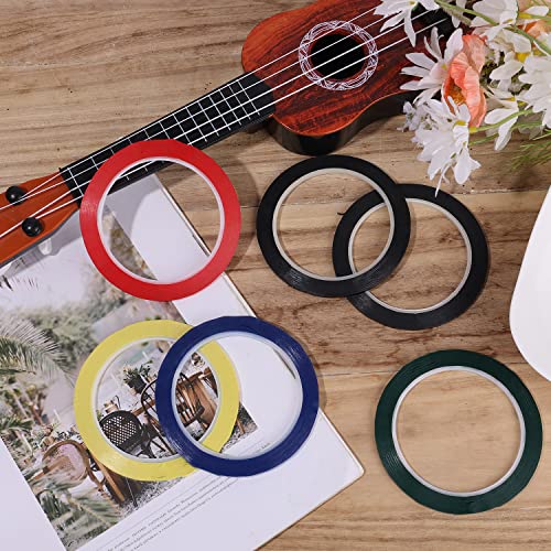 6 Rolls Violin Fingering Tape, 3mm Violin Finger Tape Cello Violin Fingerboard Stickers Finger Guide for Violins & Various Orchestral Instruments Fretboard Note Positions (5 Colors)