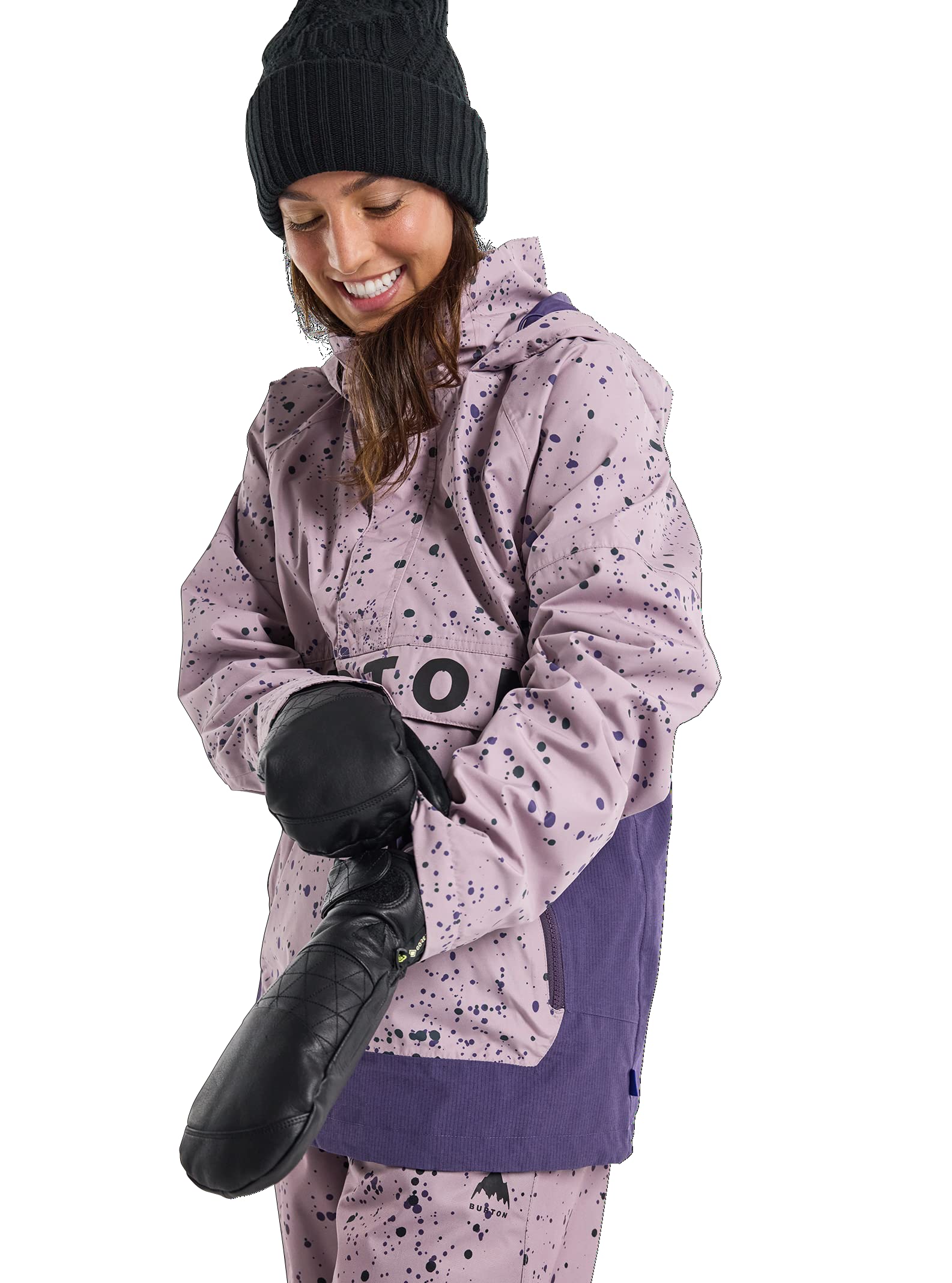 Burton Women's Standard Frostner 2L Anorak Jacket, Elderberry Spatter/Violet Halo, X-Small