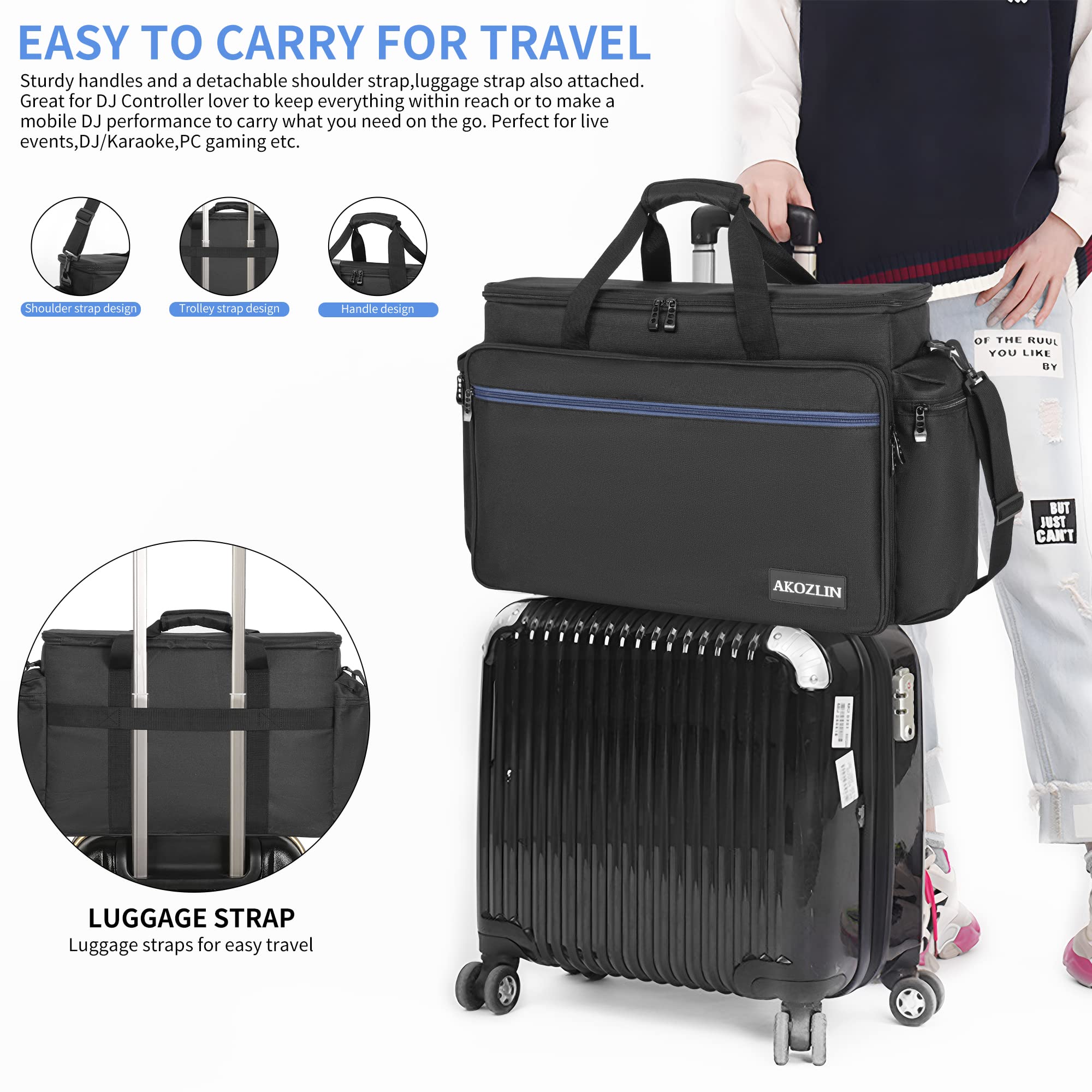 AKOZLIN Protector Gig Bag Fit For Pioneer Flx 4 DDJ DJ Lite SB 2 3 SB2 SB3 DJ 400 DJ RB Controller Travel Bag