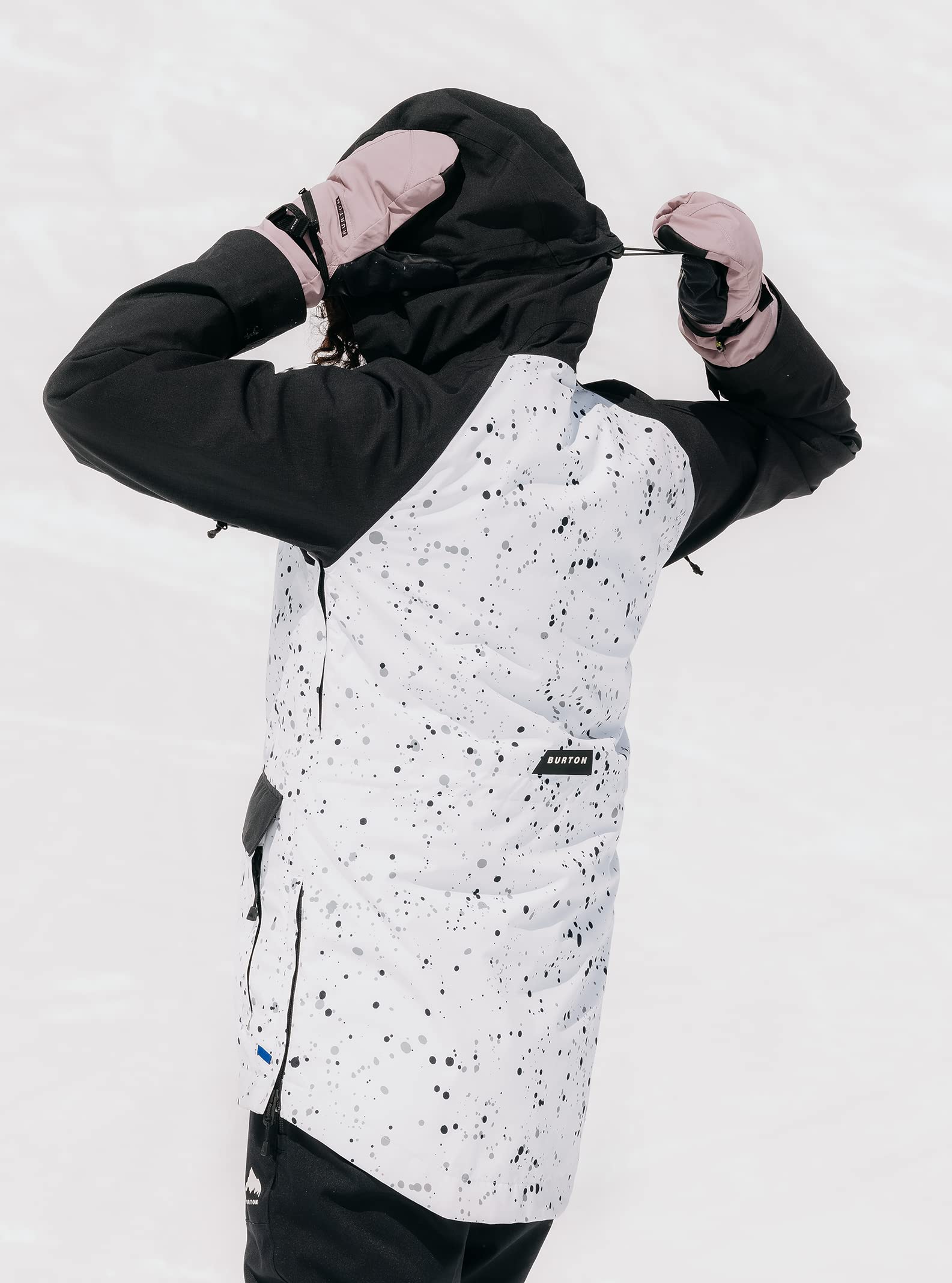 Burton Women's Standard Lalik 2L Jacket, Stout White Spatter/True Black, Small