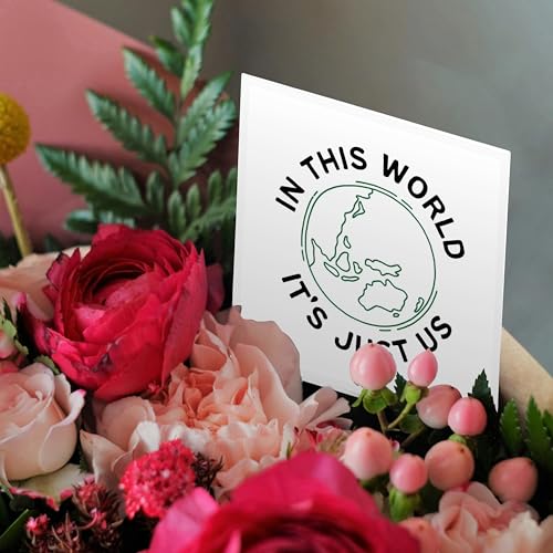 3dRose Earth Outline In This World It Is Just Us Motivational Quote... - Greeting Cards (gc-377402-5)