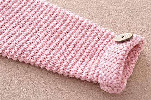 Willow Dance Toddler Baby Girls Autumn Winter Clothes Button Knitted Sweater Cardigan Cloak Warm Thick Coat (Pink, 6-7 Years)