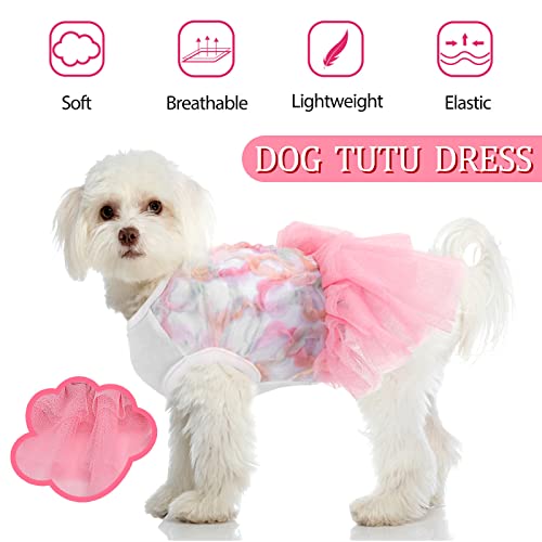 BOTEWO Pink Dog Dress Summer Sleeveless Pet Tutu Wedding Dresses Lovely Puppy Party Apparel Clothes(Pink,M)