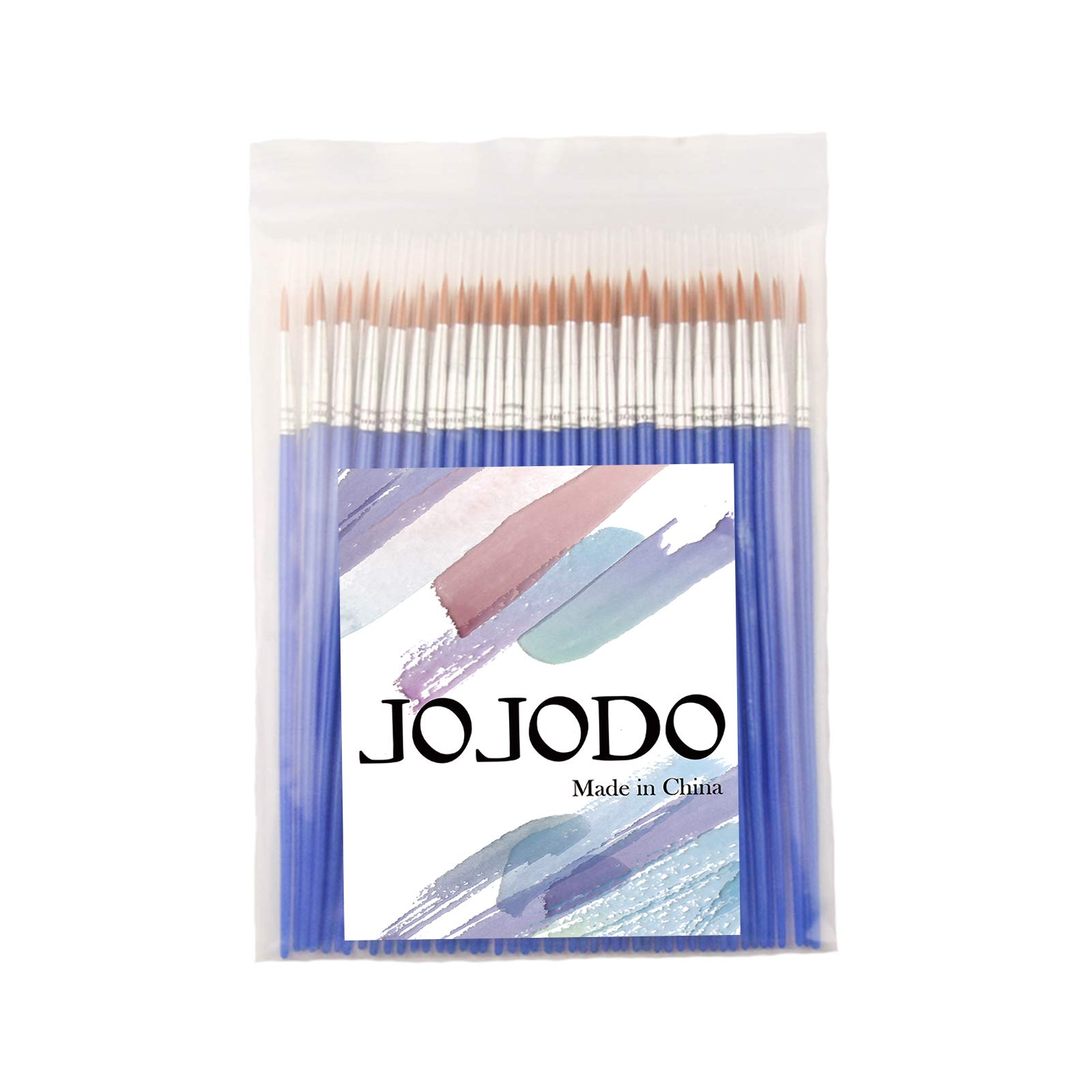 50 Pcs Pointed Round Brushes Set for Kids/Students/Starter/Teens/Children ,Detail Paint Brushes Bulk for Art Class Painting/Painting Party/Acrylic Oil Watercolor,Short Plastic Handle Paintbrushes