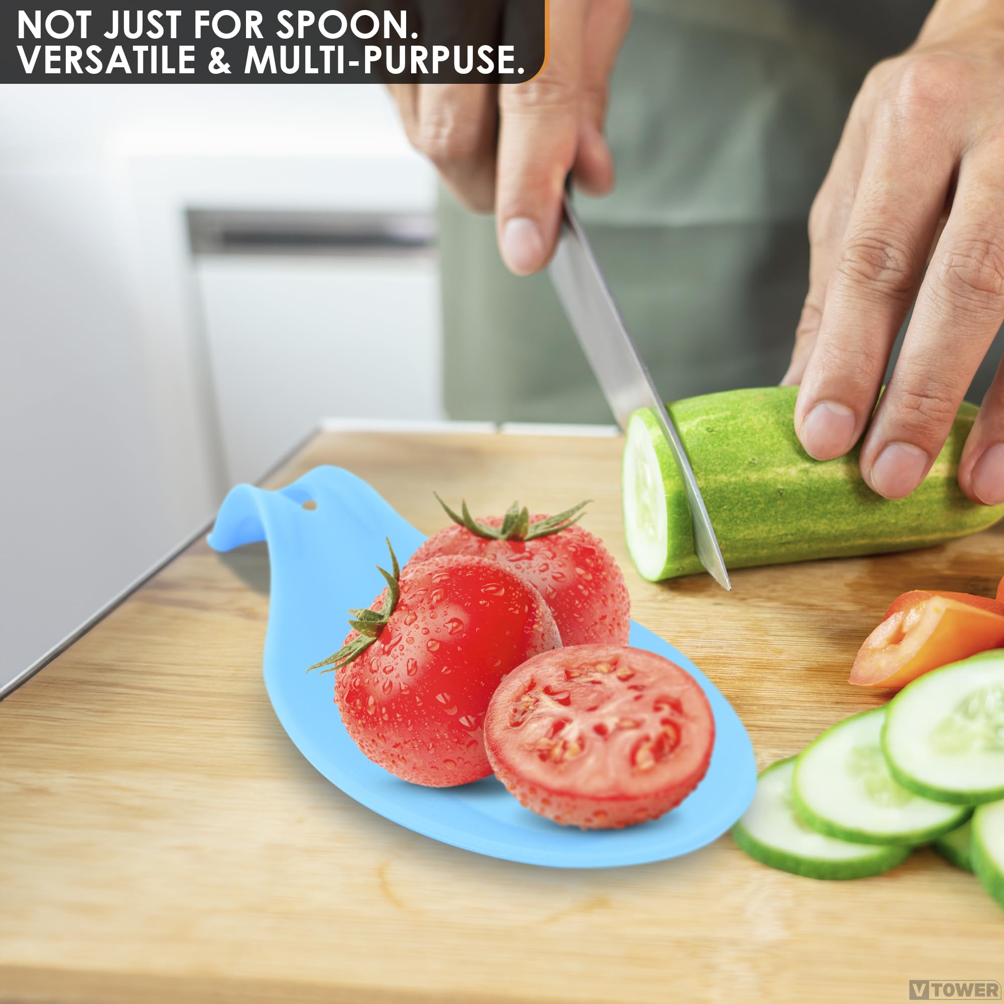 4Pcs Silicone Spoon Rest Set Kitchen Accessories - Heat Resistant Utensil Rest for Cooking Ladle Spoon Rest for Stove Top - Silicone Spatula Rest Spoon Rest Holder for Stove Top Kitchen Gadgets