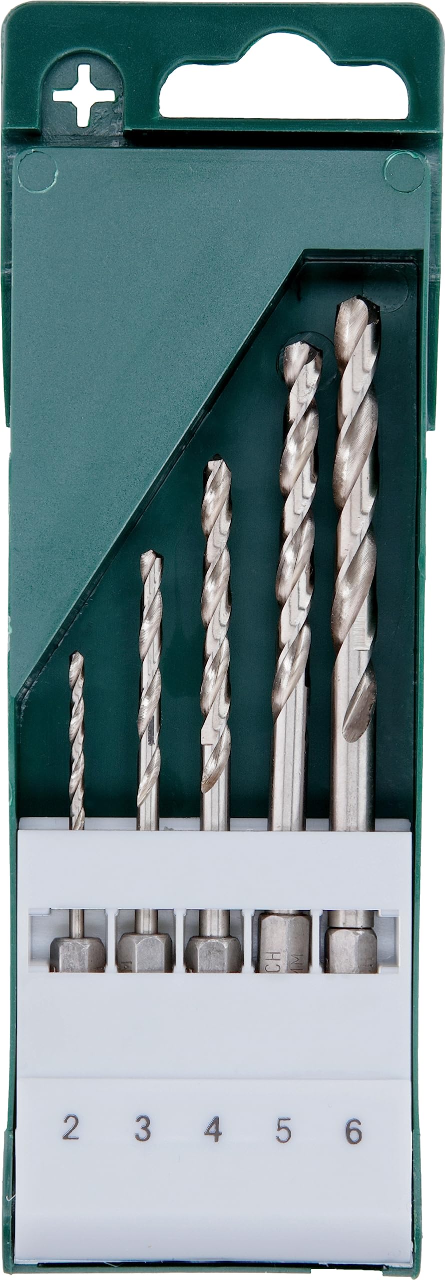 Bosch 2609255127 DIY Metal Drill Bit Set 5-Piece High-Speed Steel-G with Hexagonal Shaft 2-3-4-5-6 Conical Female Ground Joint 135° HEX 3126-E 6.4