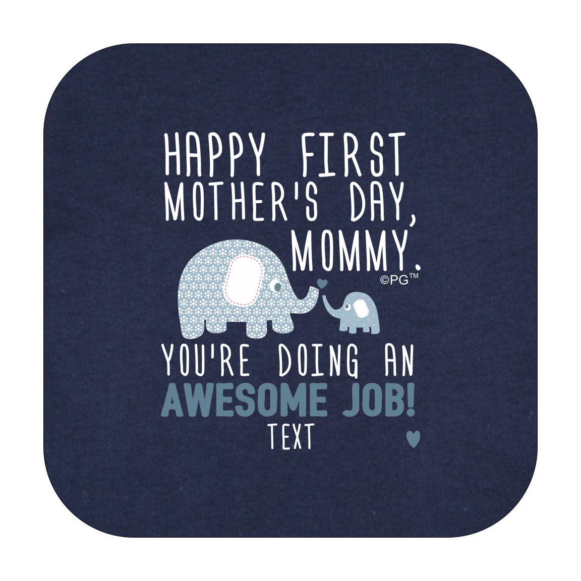 Mothers Day Bodysuit Custom Name Gifts Happy First Mothers Day Blue Elephant Bodysuit 12 Months Navy