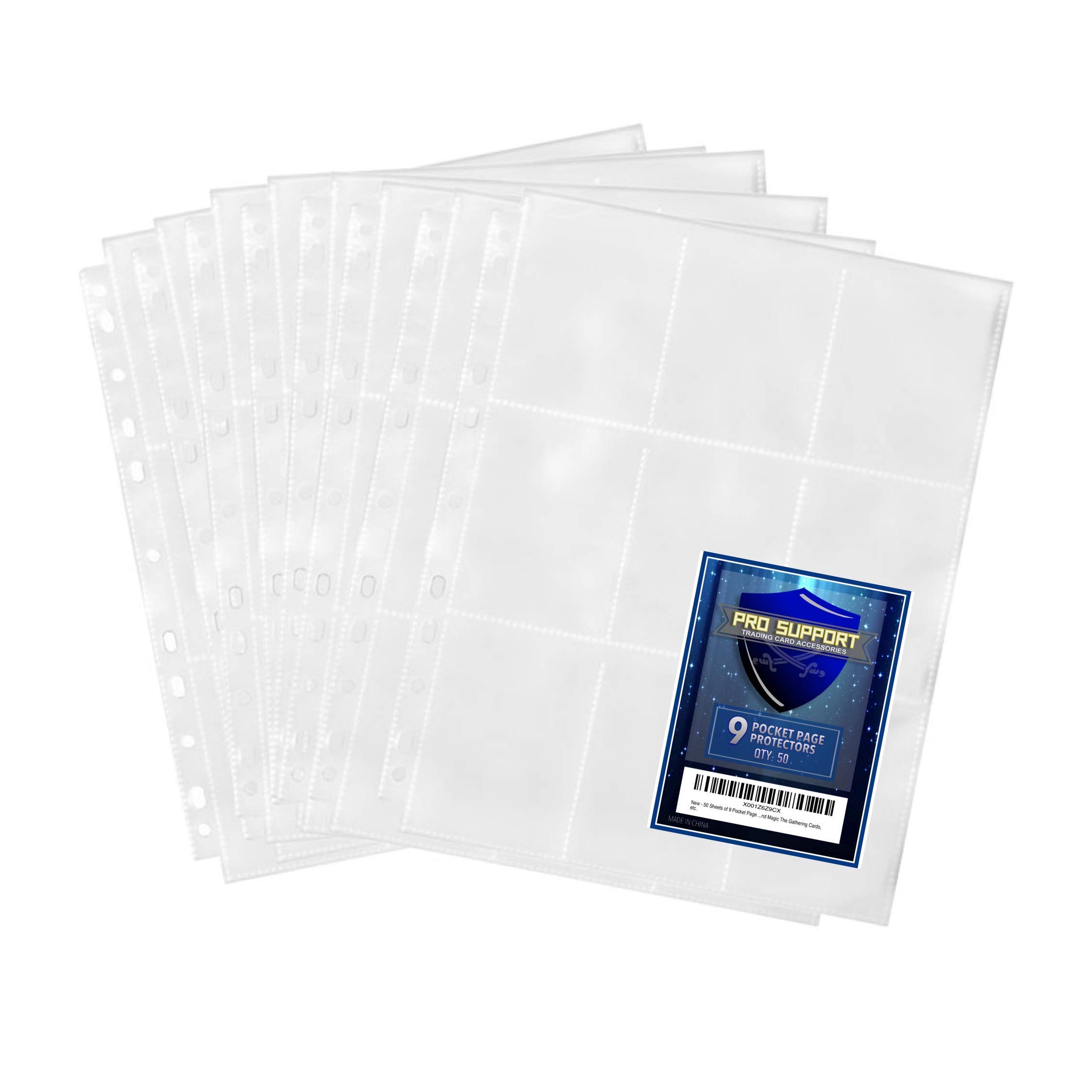 50 Sheets of premium 9 Pocket Page Protectors for Pokemon Cards and Magic The Gathering Cards, etc.