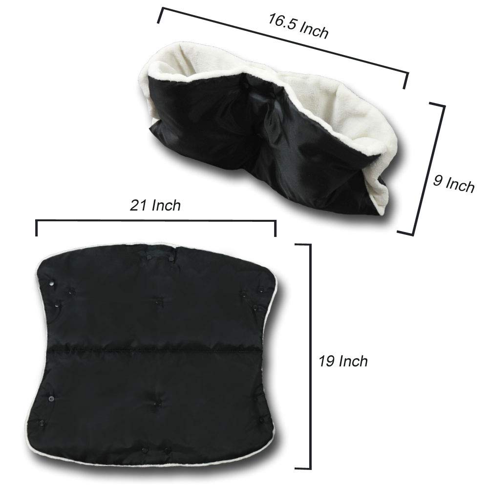 Universal Fits Stroller Handmuff, Anti-Freeze Waterproof Fingerless Fleece Gloves, Warmer Handlebar Muff