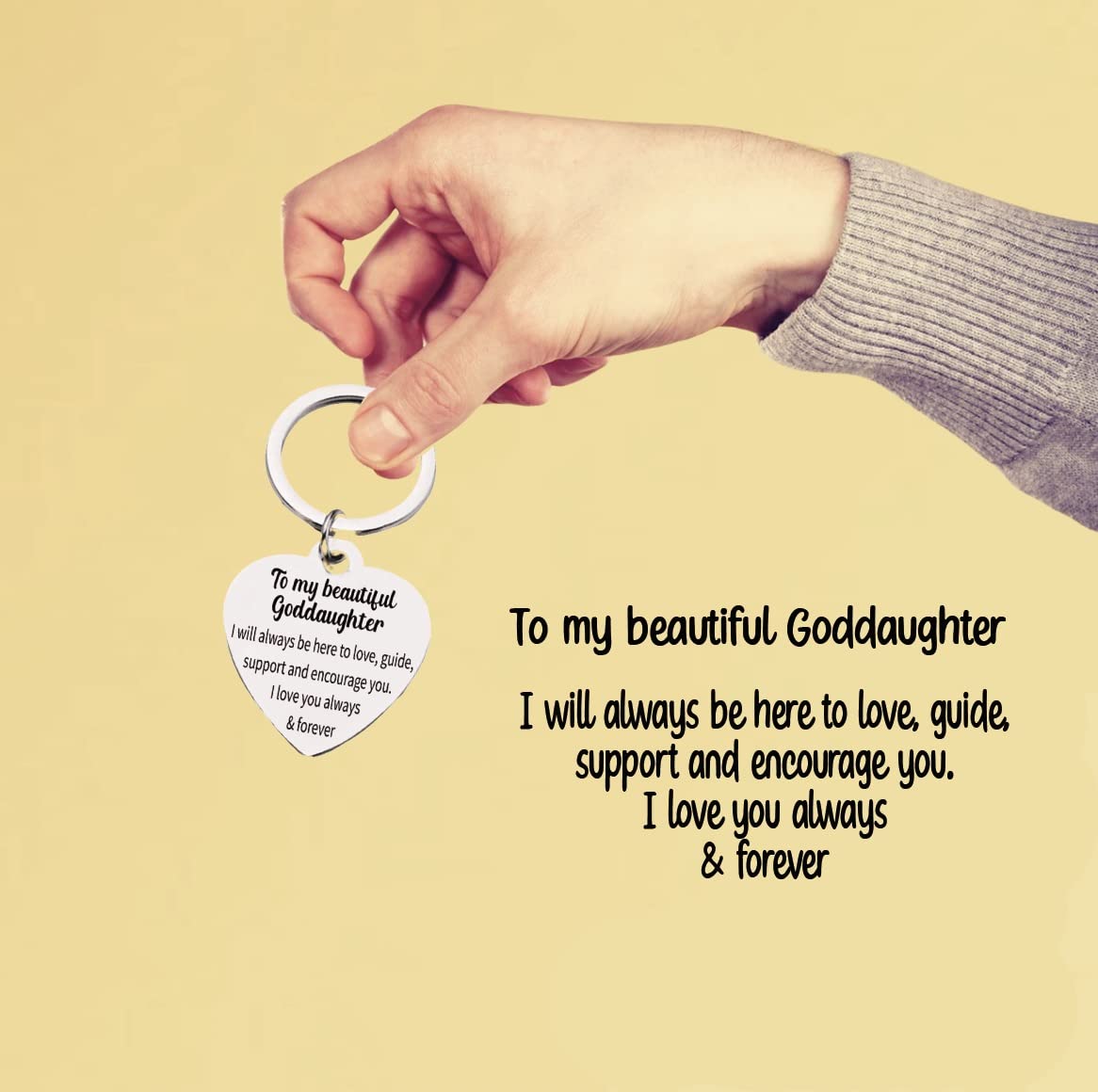 MALLAbyLAMMA To My Goddaughter Journal, Goddaughter Wallet Card, Goddaughter Keychain Gift Set, 140 Page Refillable Notebook, Suitable for Birthday, Graduation, Christmas