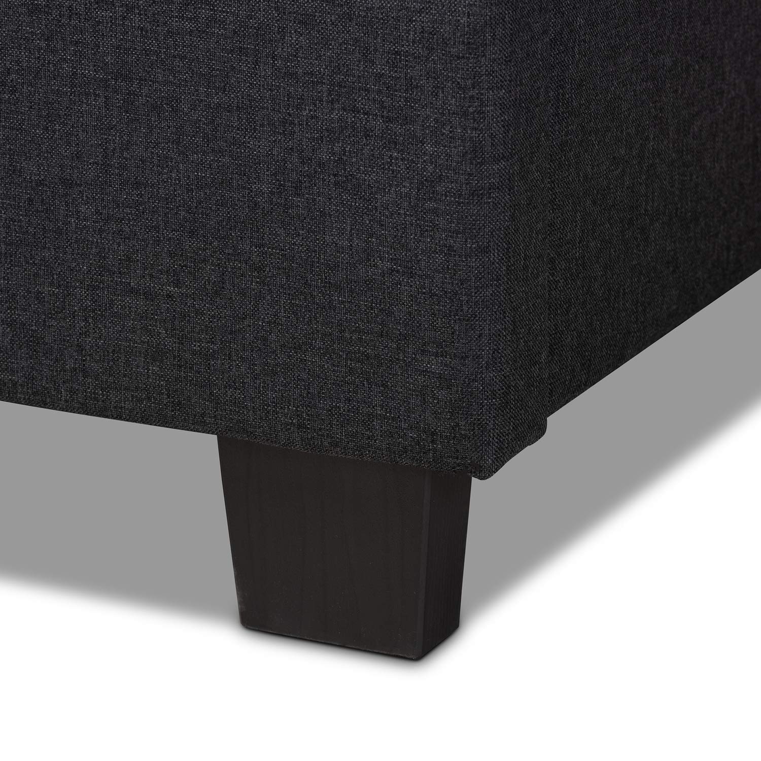 Baxton Studio Ansa Modern and Contemporary Dark Grey Fabric Upholstered Twin Size Bed