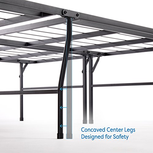 Best Price Mattress 18 Inch Metal Platform Beds w/ Heavy Duty Steel Slat Mattress Foundation (No Box Spring Needed), Black