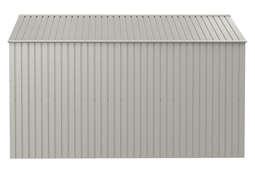 Arrow Shed Elite 10' x 12' Outdoor Lockable Gable Roof Steel Storage Shed Building, Cool Grey