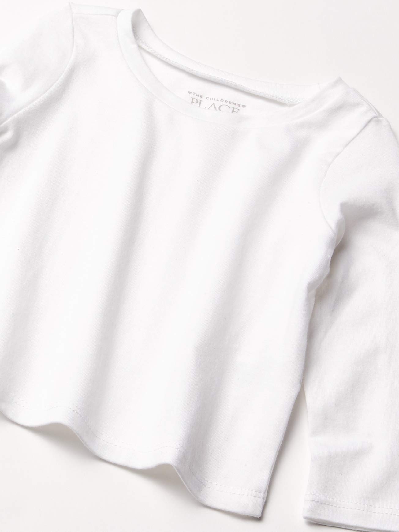 The Children's Place baby girls And Toddler Long Sleeve Basic Layering T-shirt T Shirt, White 2 Pack, 3T US