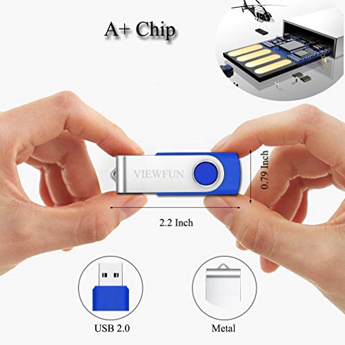 Flash Drive 8GB 5pcs Pack USB Memory Stick USB Flash Jump Drive with LED Indicator and lanyards by Viewfun (8GB, 5PCS-Multicolors(Red,Black,Blue,Green,Violet))