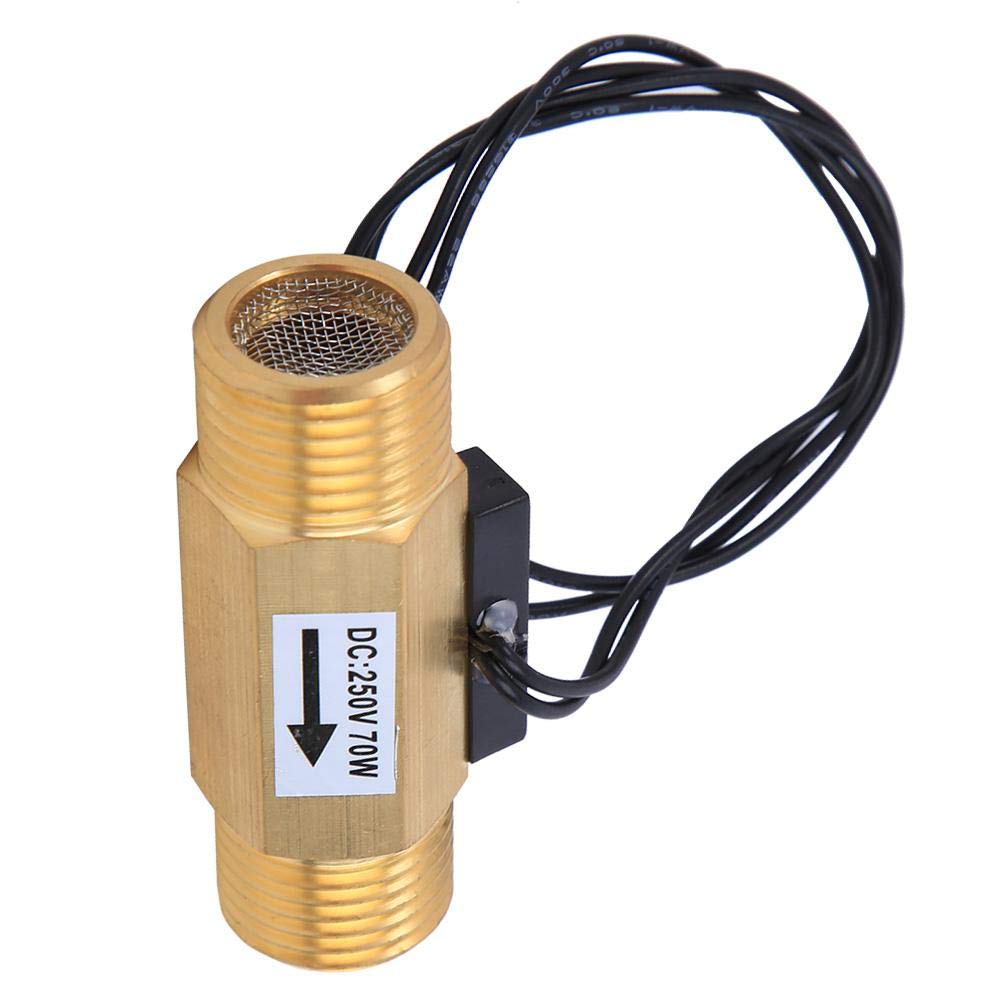 Water Flow Meter, 1/2 Inch Brass Water Flow Sensor Switch, Industrial Electromagnetic Flow Meter, for Industrial Automation, Mechanical Equipment, Air Compression, Refrigeration, Heating, Ventilation