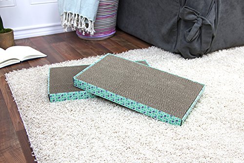 Kitty City XL Wide Corrugate Cat Scratchers 3 Pieces, Cat Scratching, Cat Scratch Pad, Door Clips