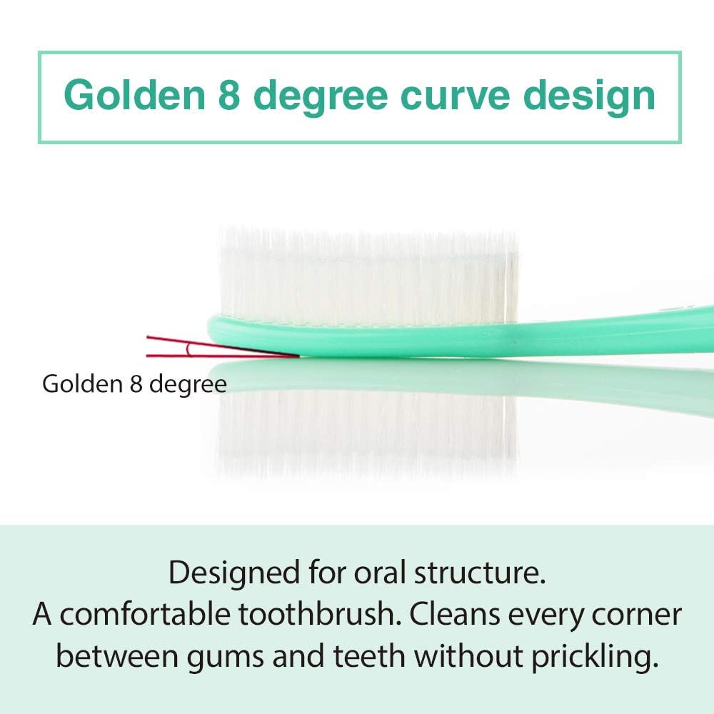 WANGTA Toothbrush 4pcs, Twice as Wide as Regular Brush Head, Wide Toothbrush, Long Brush Head, More Comfortable and Easier Brushing (White Brush)