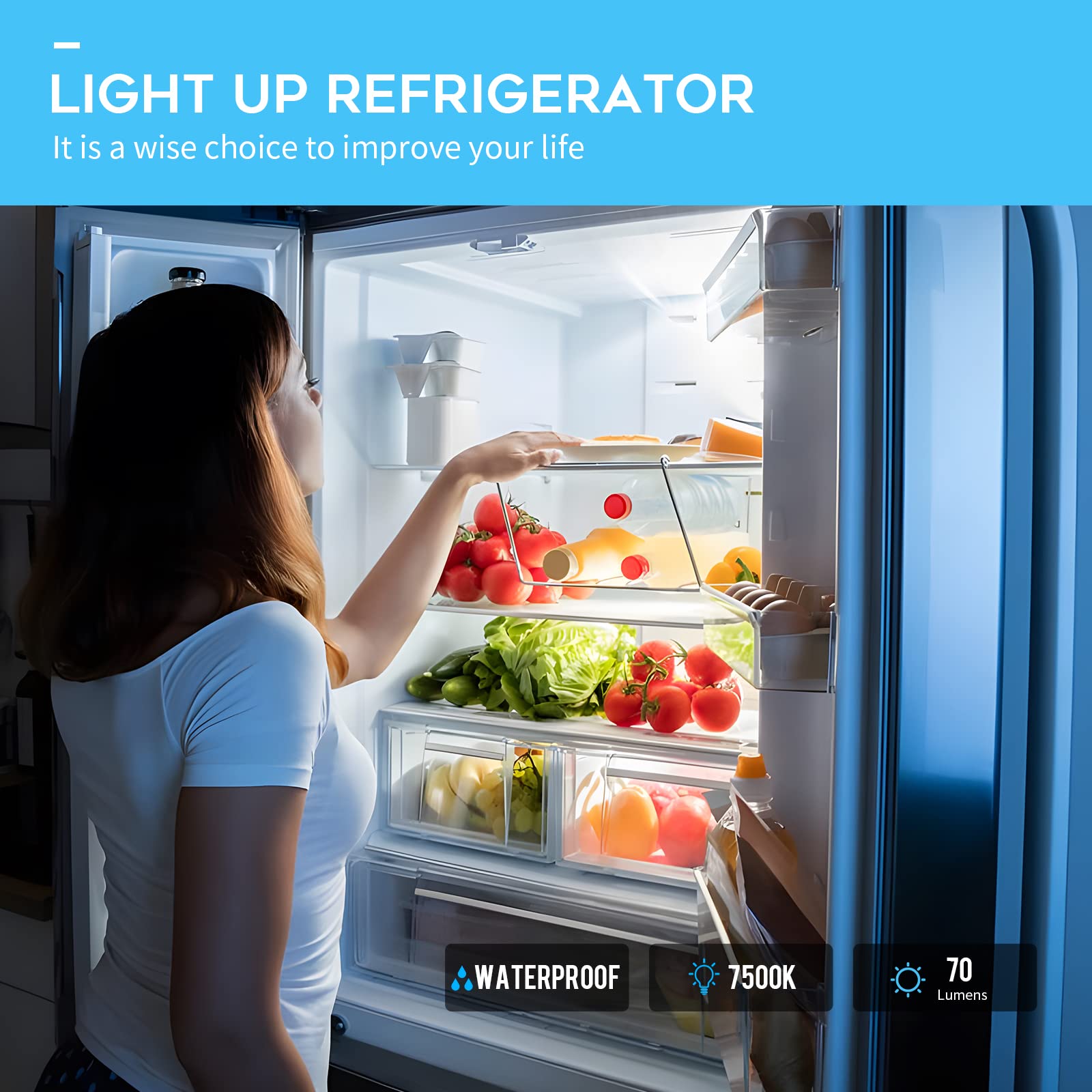 New Upgraded WR55X11132 GE Refrigerator Light Replacement Led Compatible WR55X25754 WR55X26486 WR55X30602 EAP12172918 4590213 AP6261806 PS12172918, No-Include Plastic Cover, Red 3PCS IN One