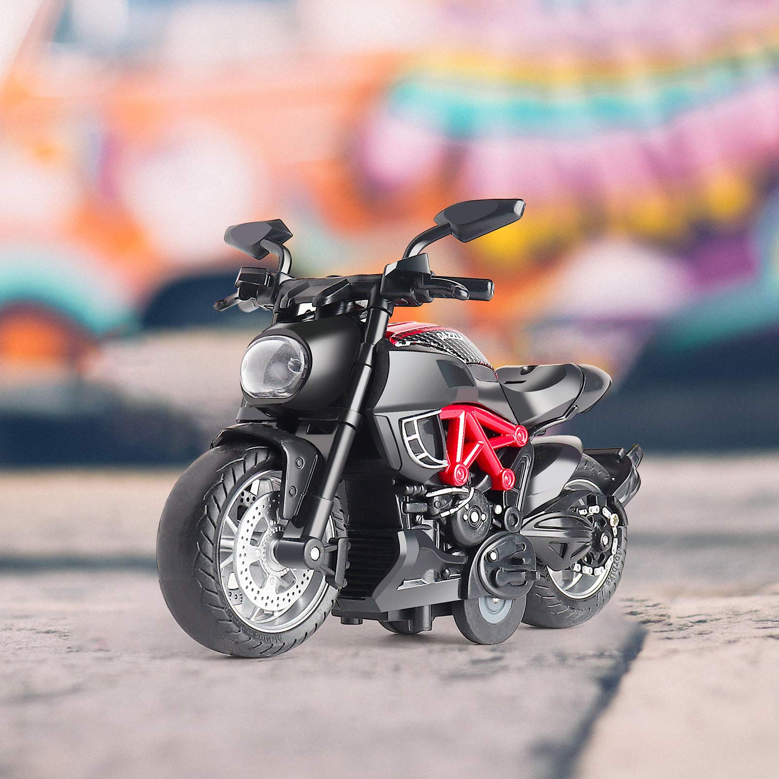 MING YING 66 Toy Motorcycle - Pull Back Toy Cars with Sound and Light Toy,Motorcycle Toy for Kids,Motorcycle Toys for Boys Age 3-9
